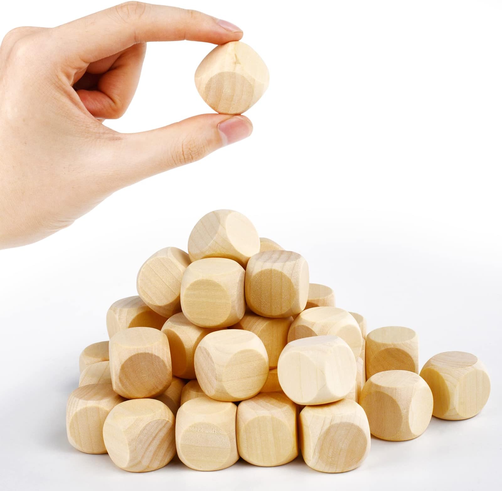 Amazon.com: Blank Wood Dice 1-1/2 inch 20PCS Unfinished Square Blocks ...