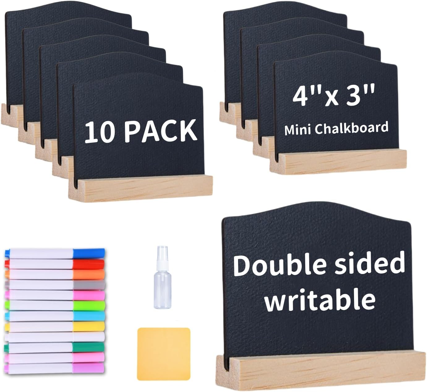 10 Pcs Reusable Mini Chalkboard Signs with Easel Stand for Food Labels ...
