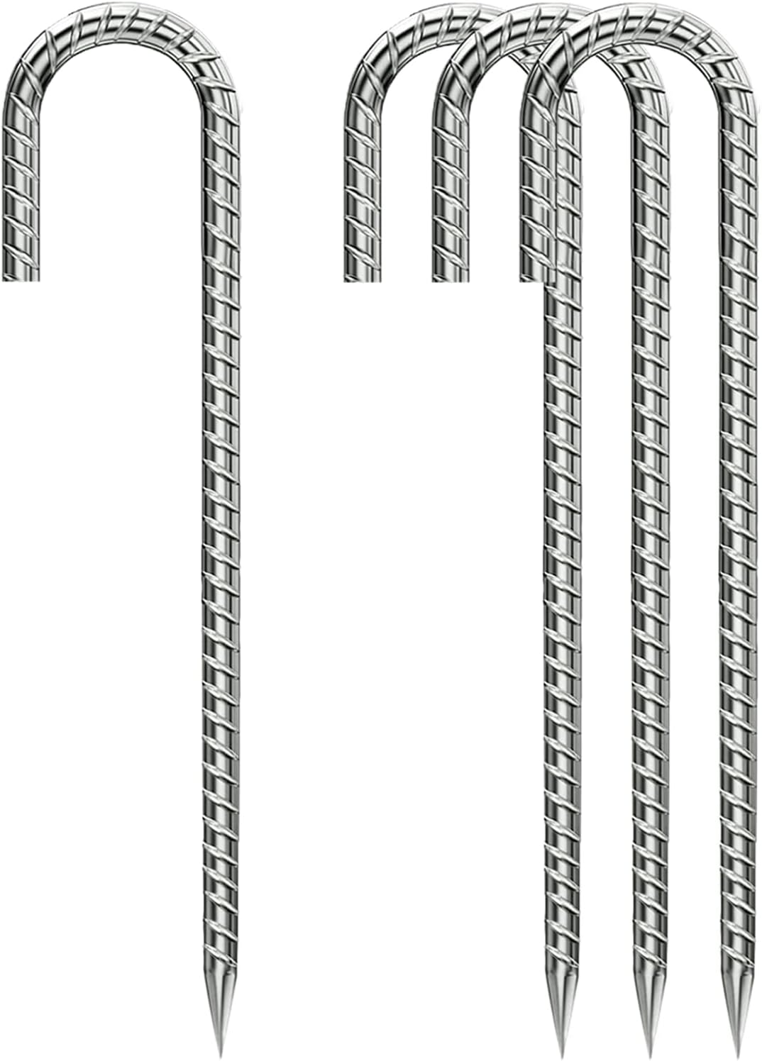 Amazon.com : Pinnacle Mercantile 8 Pack Rebar Stakes J Hook Heavy Duty ...