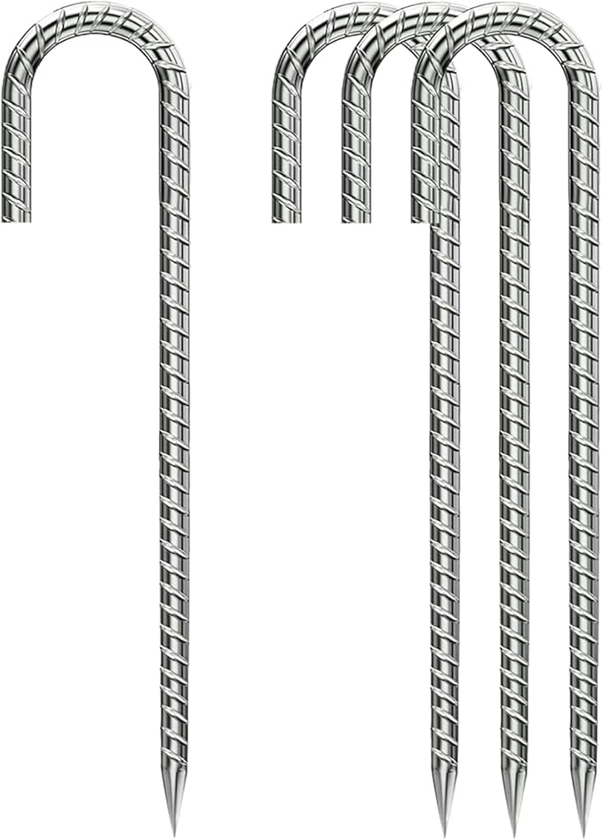 Amazon.com : Rebar-Stakes-12-Inch, Ground Stakes Heavy Duty J-Hook ...