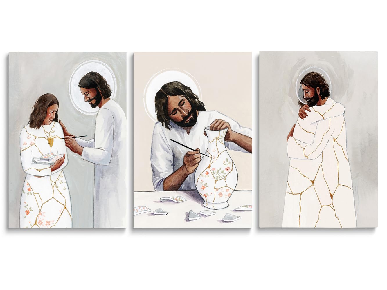 Amazon.com: SKYSUKEY Kintsugi Christ, Jesus Christ Healing, Binding ...