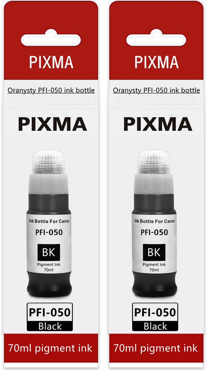 Amazon.com: PFI-050 BK Ink Tank 70ML (2-Pack, Black Ink Bottles) - PFI-050 Ink Bottle ...