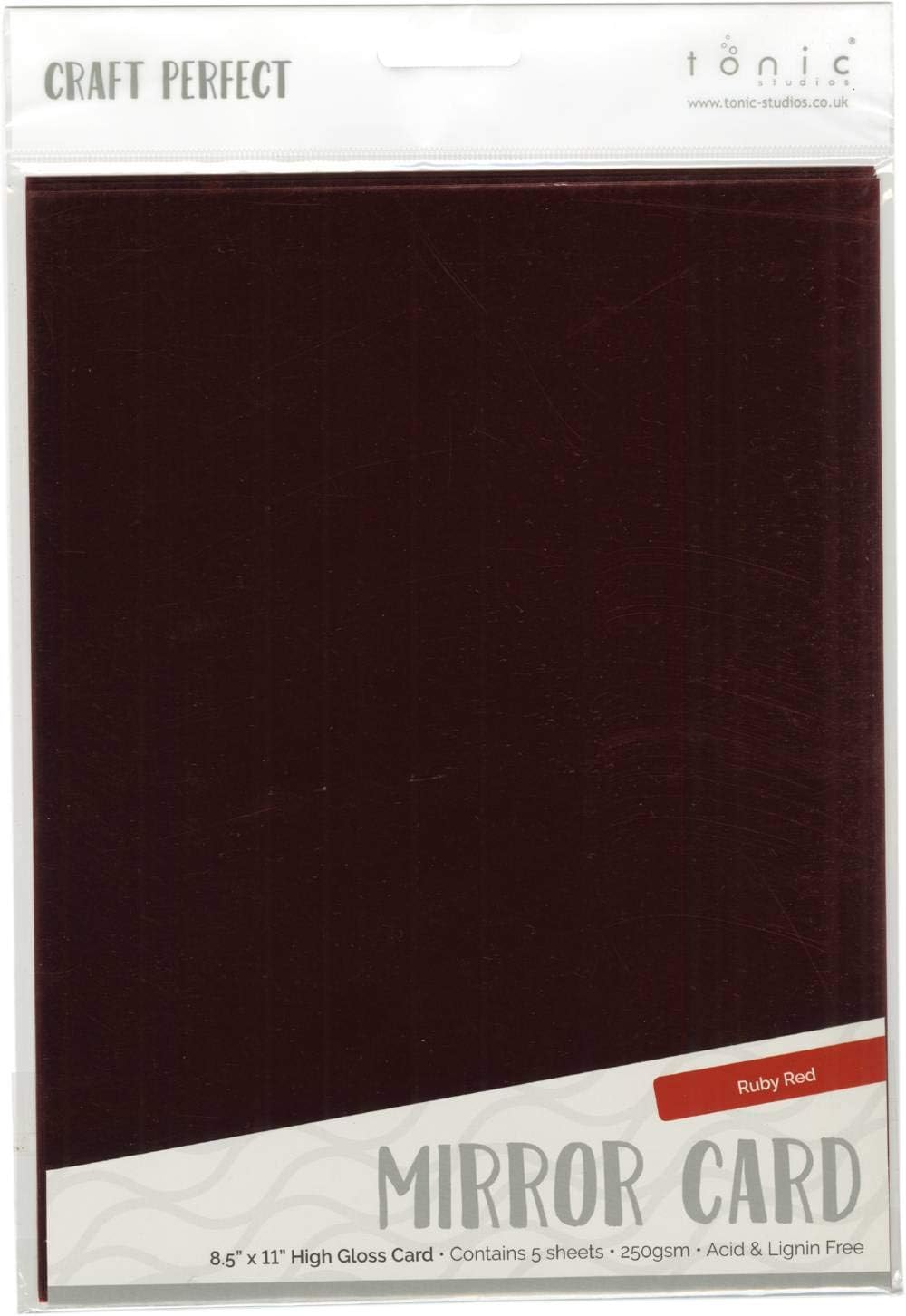 Amazon.com: Craft Perfect Ruby Red Mirror Cardstock Paper, High Gloss ...