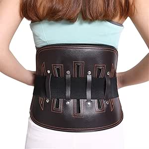 Leather Back Brace Lumbar Support Belt For Lower Back Pain Relief Men ...