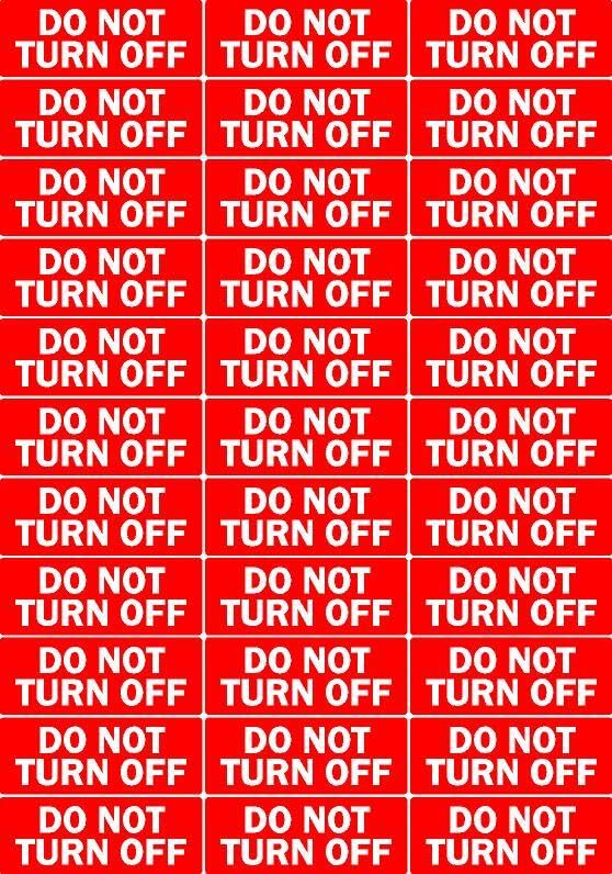 Do not turn off labels - Pack of 33 65mm x 27mm Self adhesive stickers ...