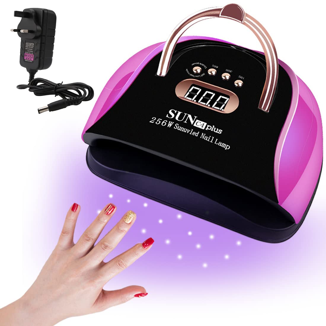 UV LED Nail Lamp 256W Professional Nail Dryer Gel Polish Light with 57 ...