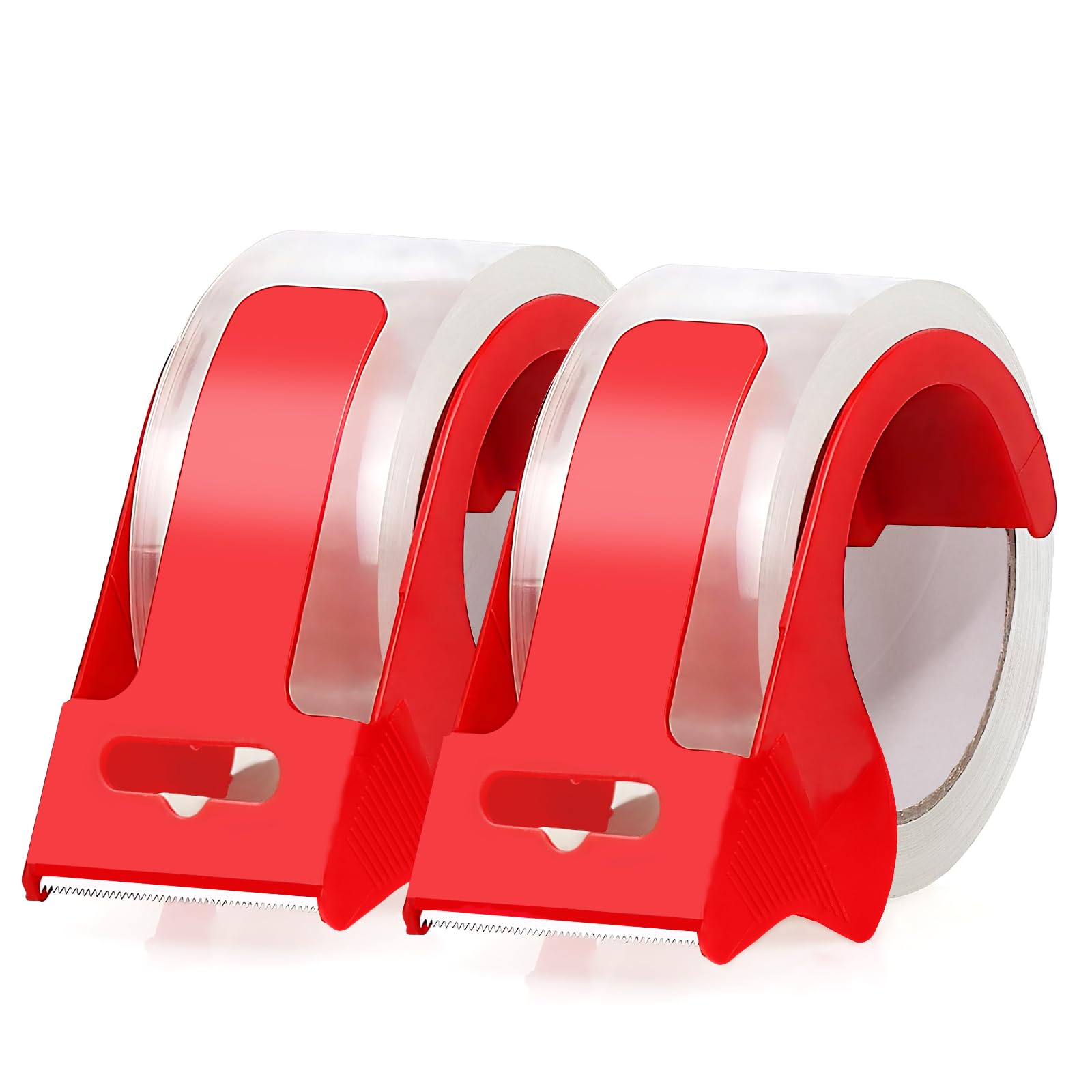 Amazon.com: 2 Rolls Clear Packing Tape with 2 refillable Dispenser ...