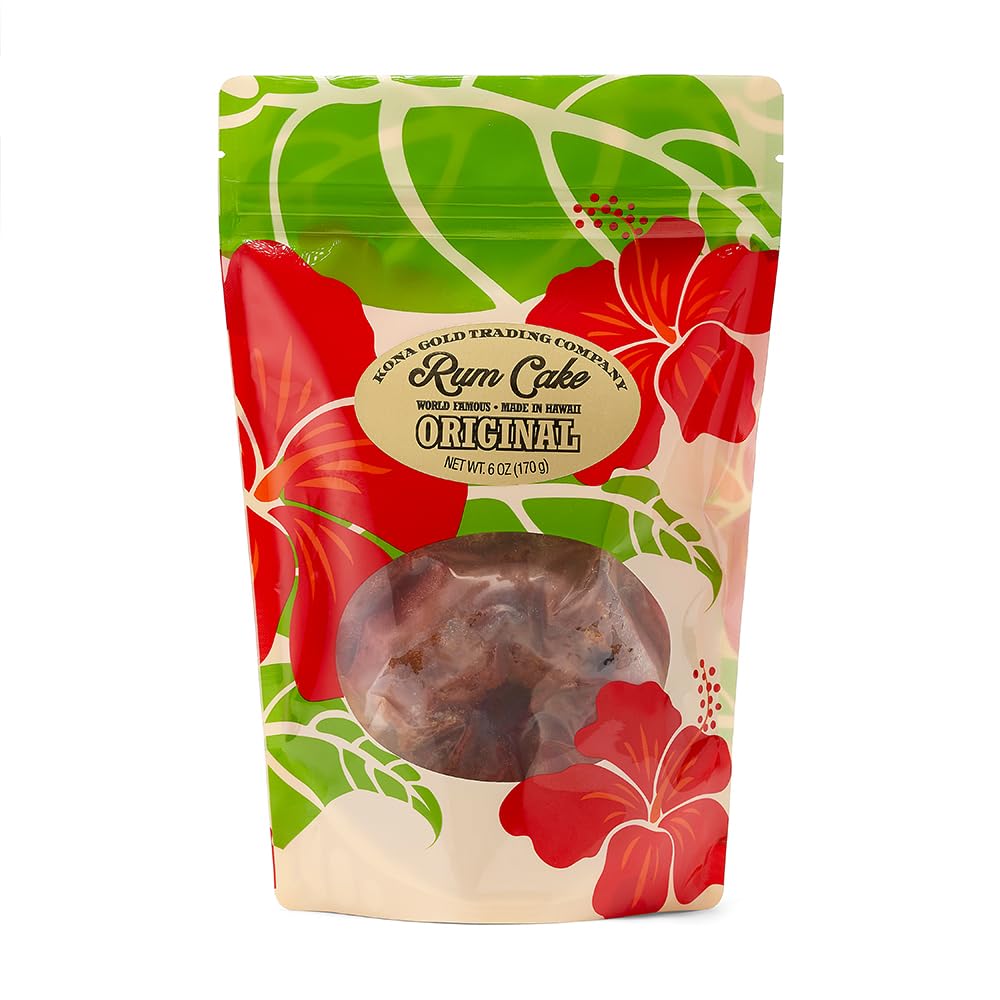 Amazon.com: Kona Gold Hawaiian Macadamia Nut Signature Rum Cake – 6 oz ...