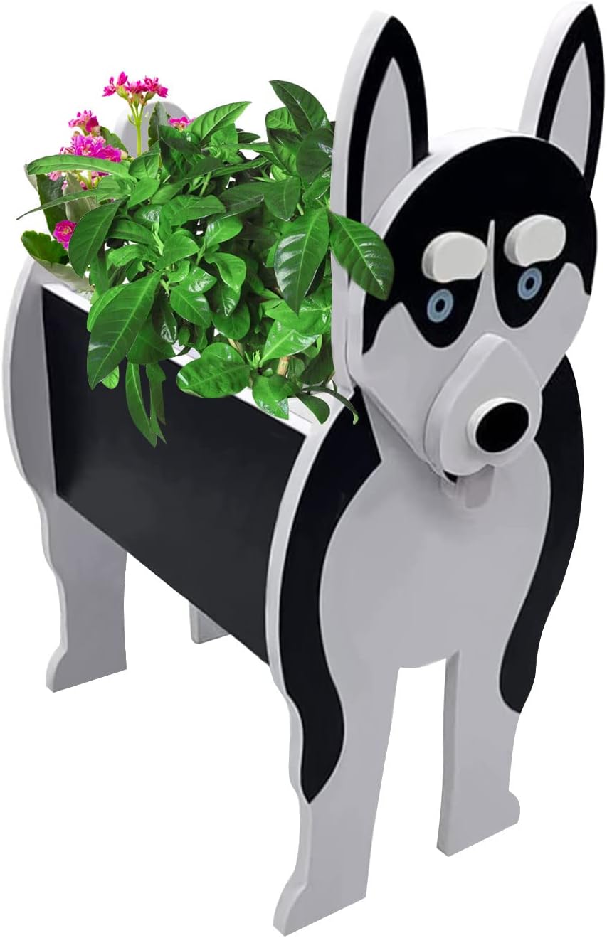 Amazon.com: Dog Planter Plant Pot for Outdoor Plants-Garden Dog Shaped ...