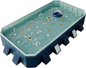 Amazon.com: Foldable Rectangular Family Swimming Pool, Hard Plastic ...