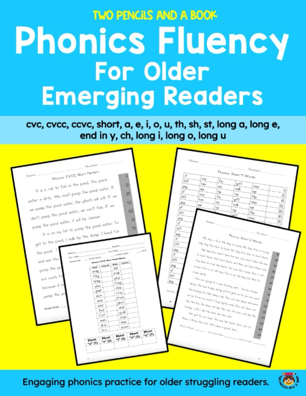 Phonics Fluency for Older Emerging Readers: cvc, cvcc, ccvc, short, a ...