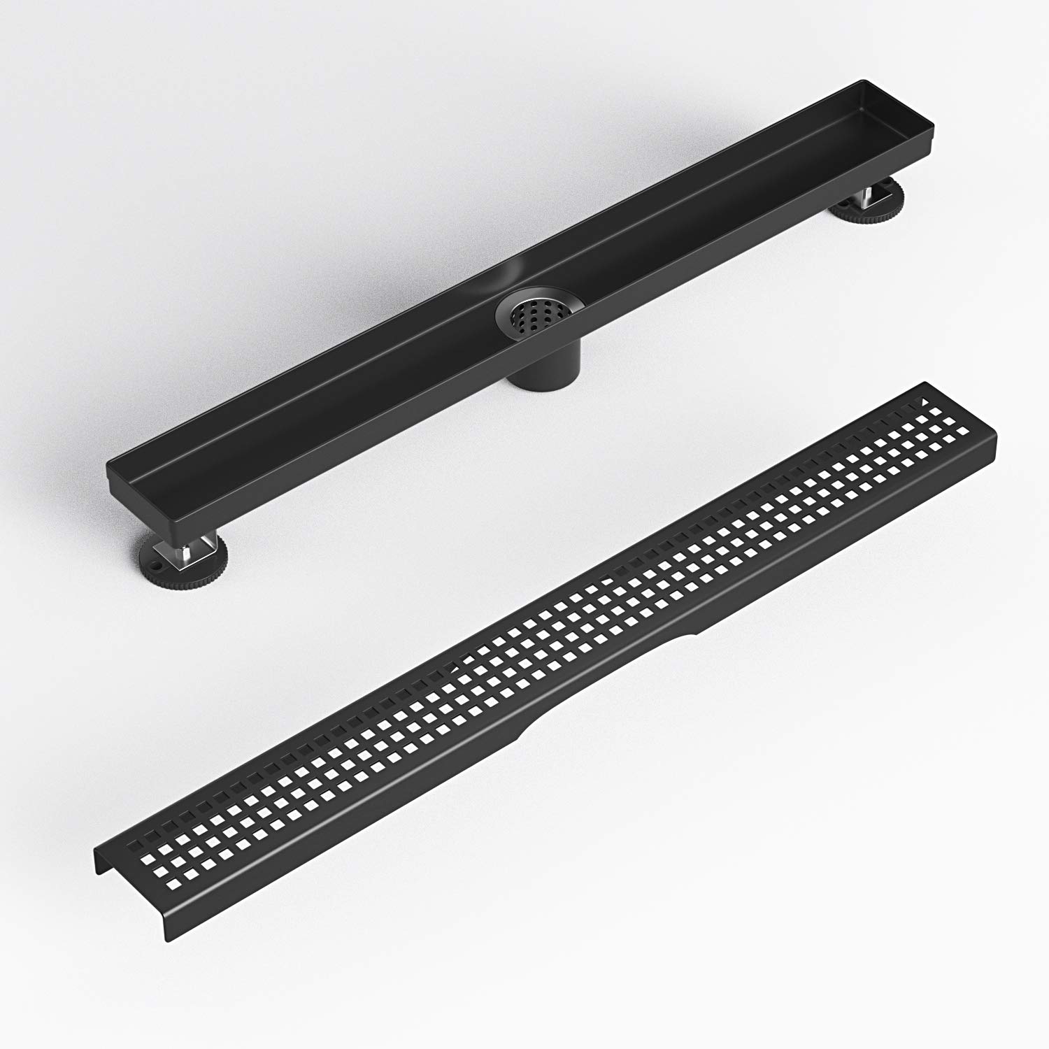 Snapklik.com : EXF Linear Shower Drain 24 Inch Matte Black, Stainless ...