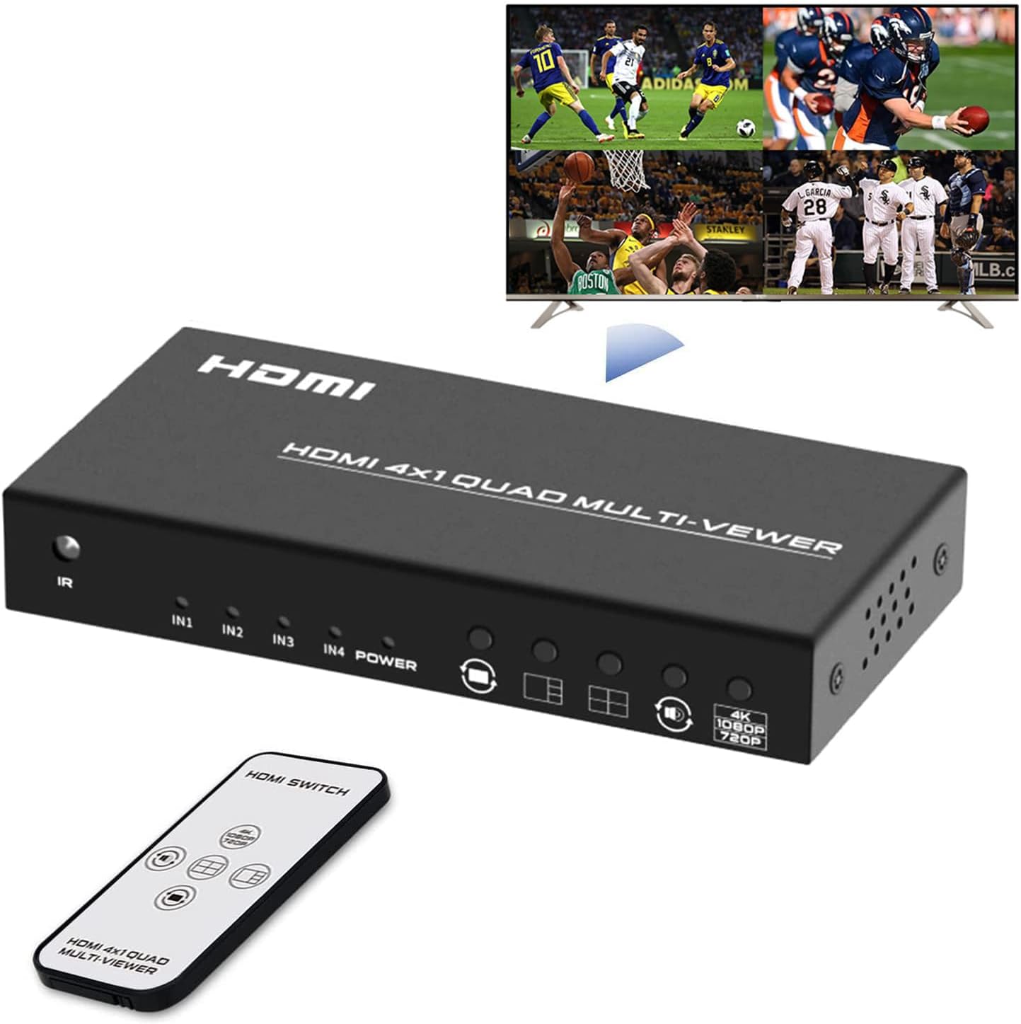 Amazon.com: 4K HDMI Multiviewer Switch 4x1, Seamless HDMI Quad Multi ...