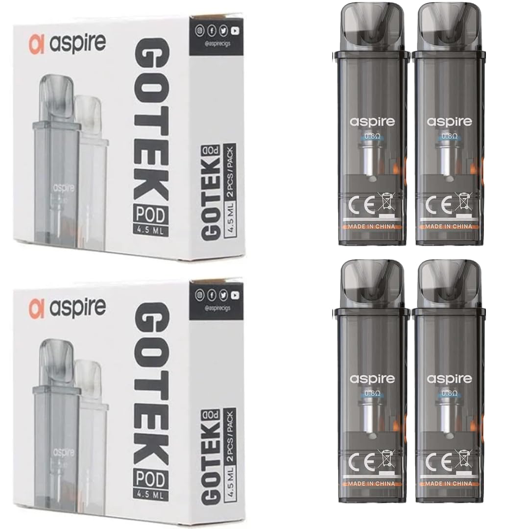 4 x Gotek X Pods XL 0.8ohm for Aspire gotek X Replacement Pods, Aspire Gotek Pods, Aspire Gotek ...