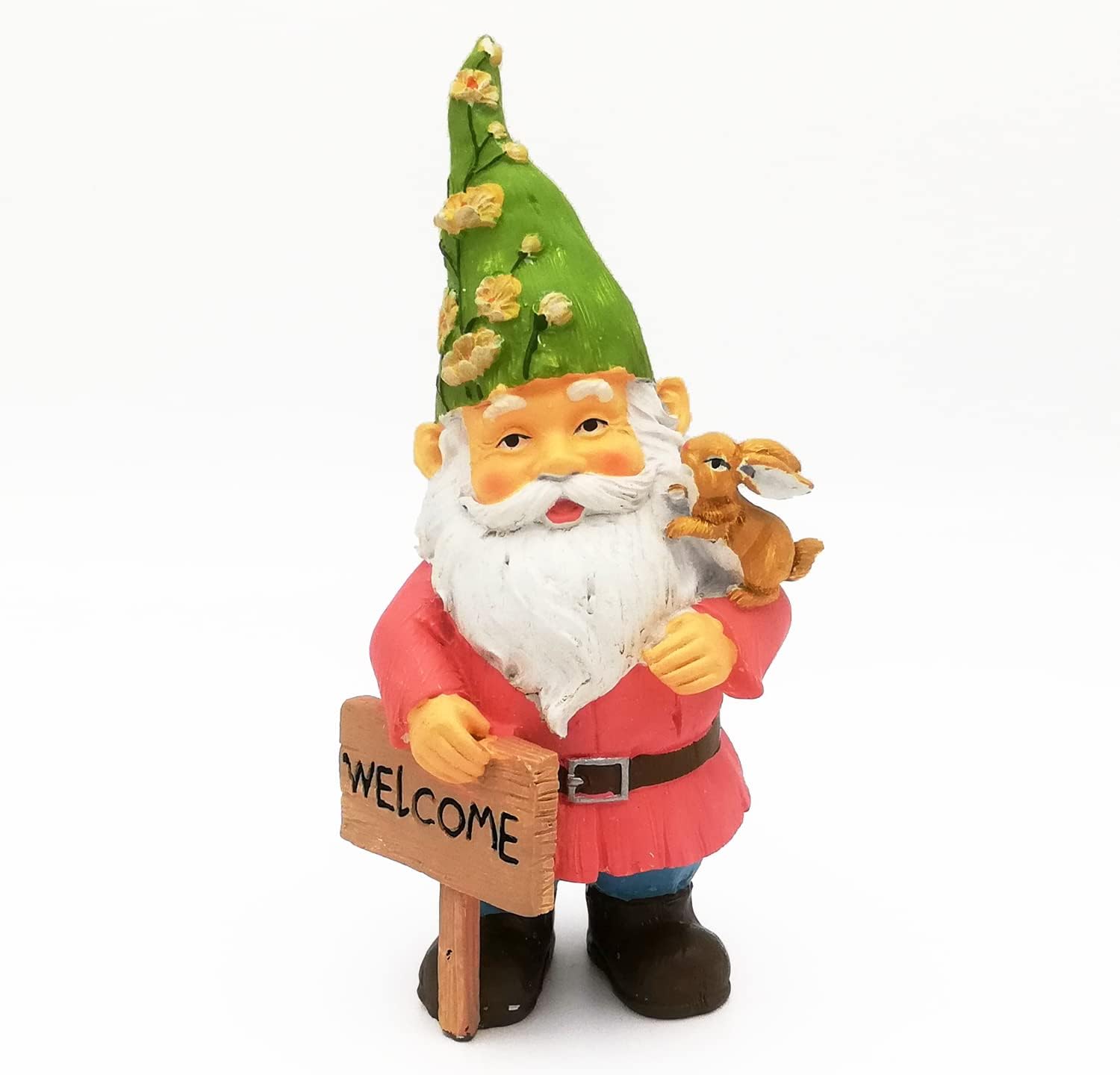 Amazon.com : Gosyfeti Garden Gnome Statue with Welcome, Funny Resin ...
