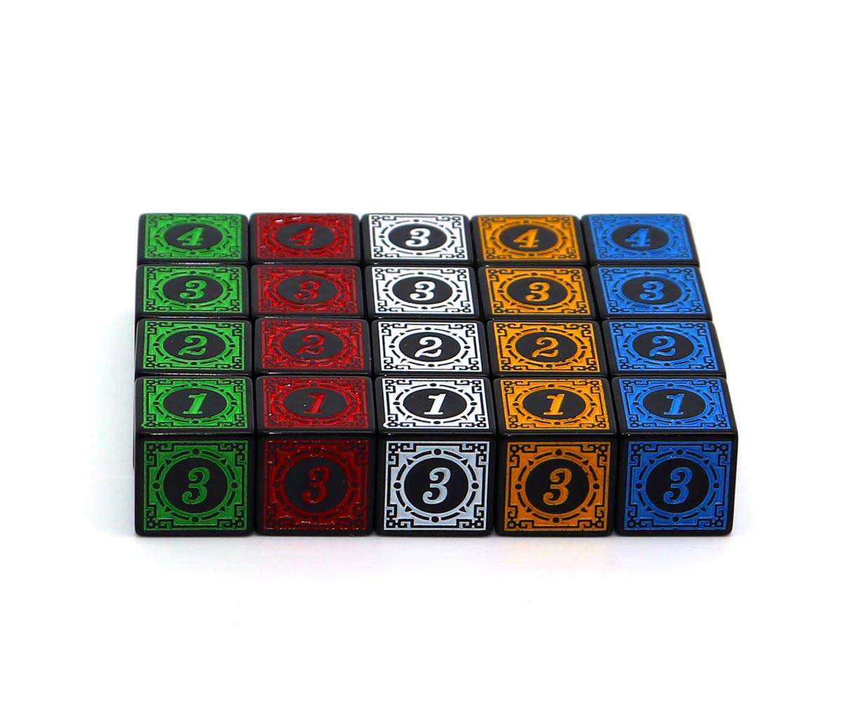 Amazon.com: CREEBUY 20 Pcs 16MM Solid 6-Sided D6 Game Dice 4 X 5 Colors ...