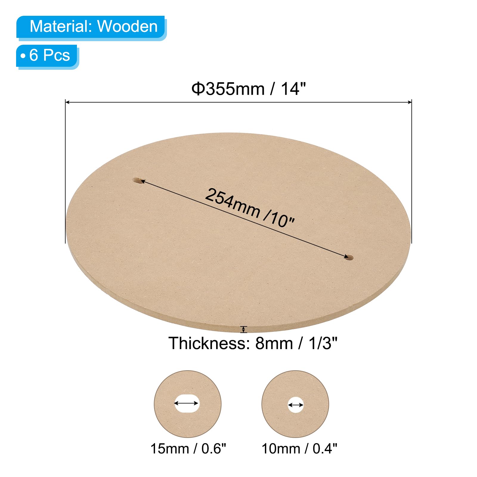 PATIKIL 14″ Round Pottery Wheel Bat System, 6 Pcs 1/3″ Thick Clay ...