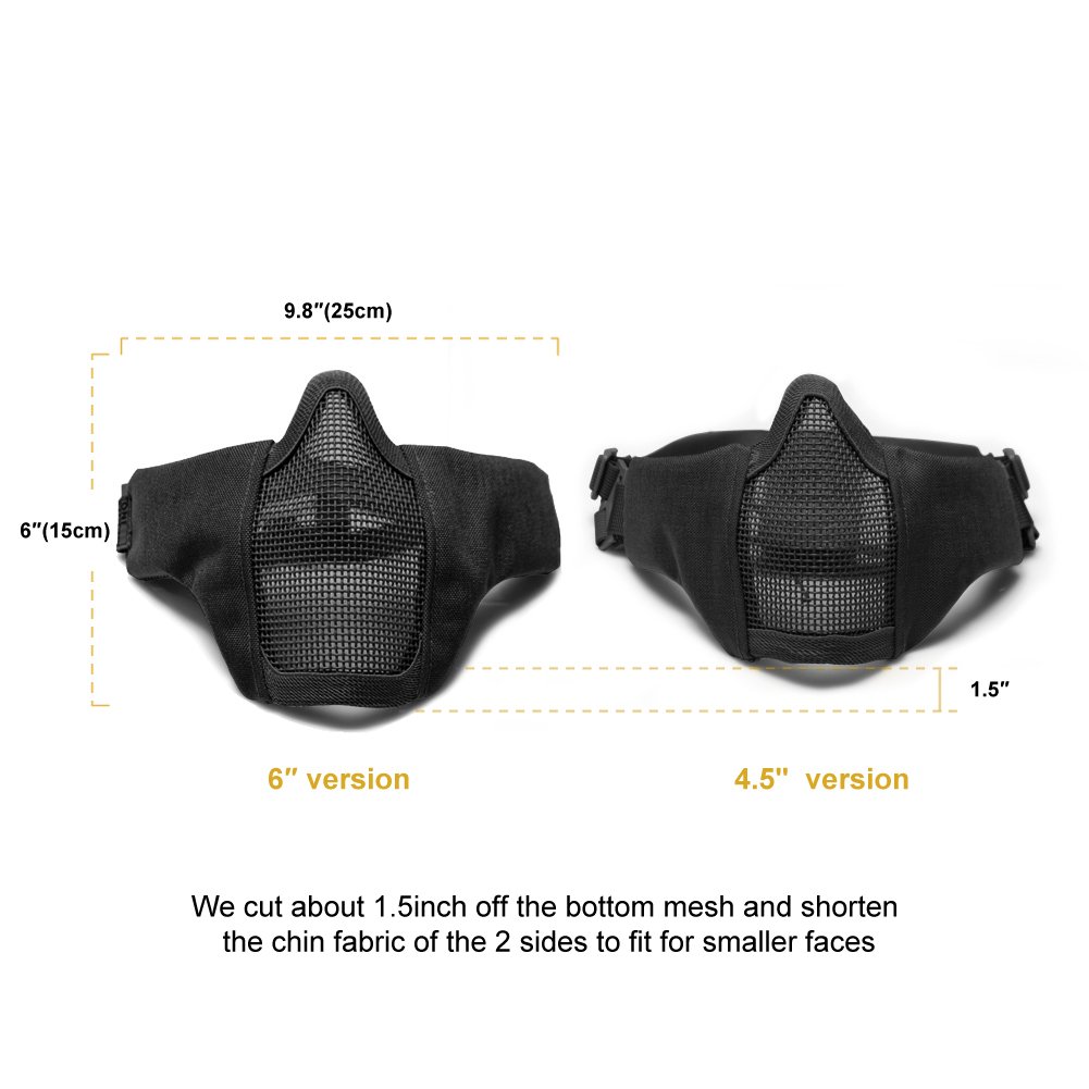 Snapklik.com : OneTigris Small Tactical Mask 4.5" Foldable Half Face ...