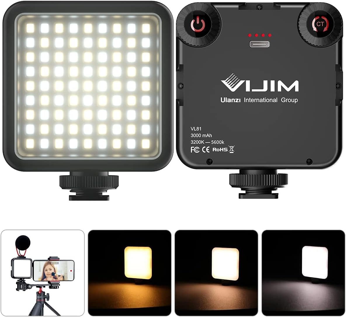 Panneau LED sur Caméra, NinkBox Lumière Vidéo 140 LEDs 2500K-9000K ...