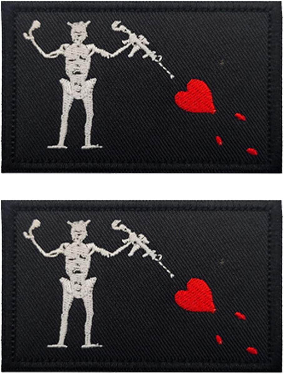 Amazon.com: JBCD Pirate Edward Teach Flag Patch Blackbeard Pirate ...