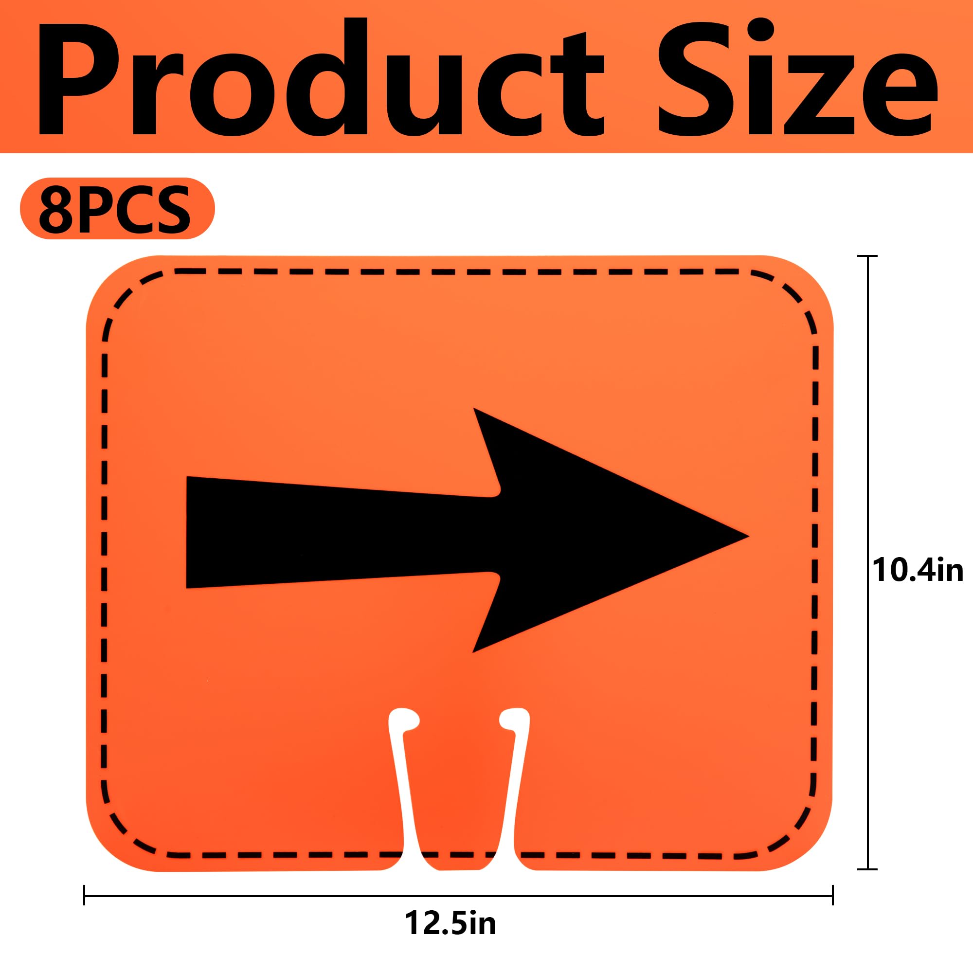 Snapklik.com : 8 Pcs Traffic Cone Arrow Signs, 12.5" X 10.4" Reversible ...