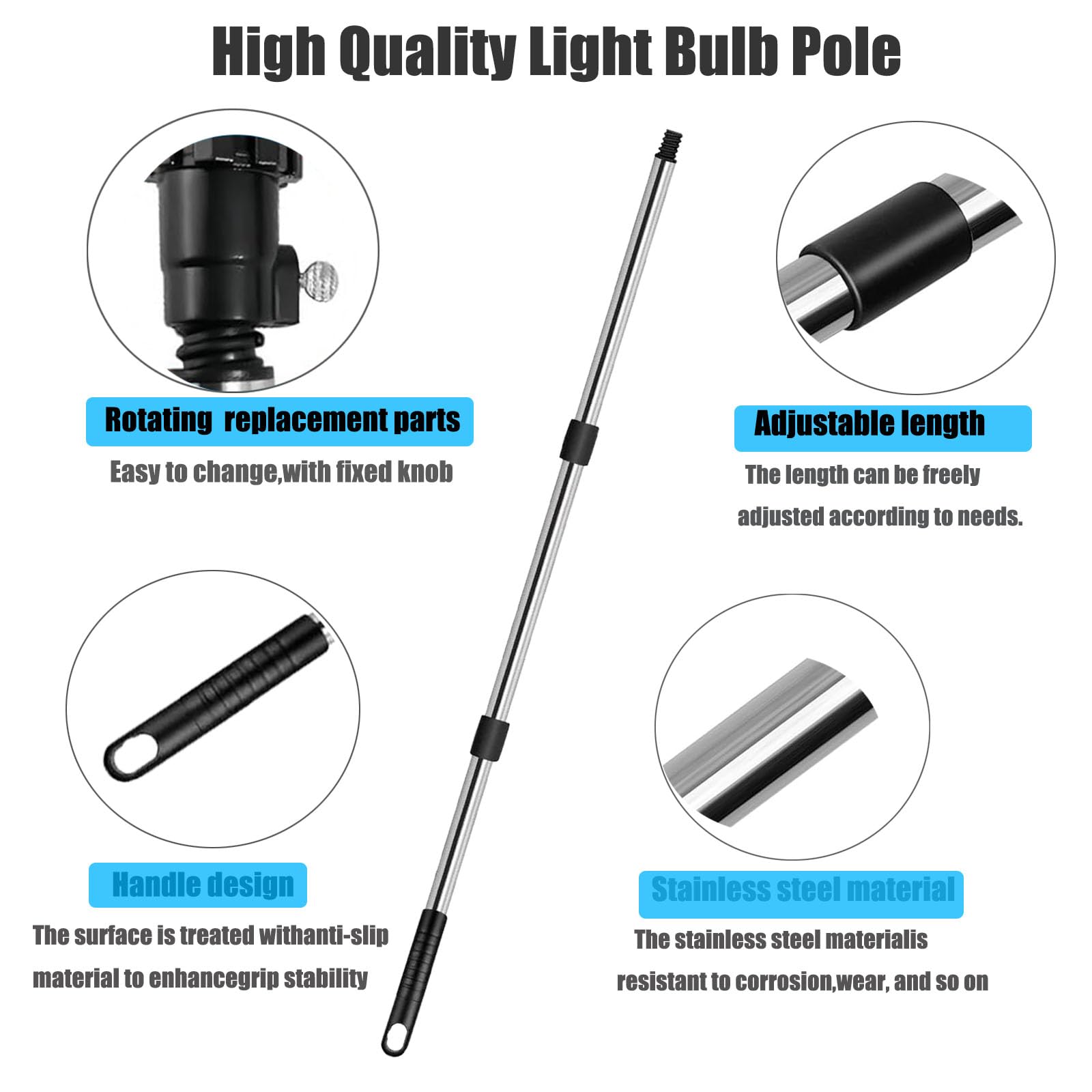 Light Bulb Changer Kit For Ceiling Lights 11 Ft Steel