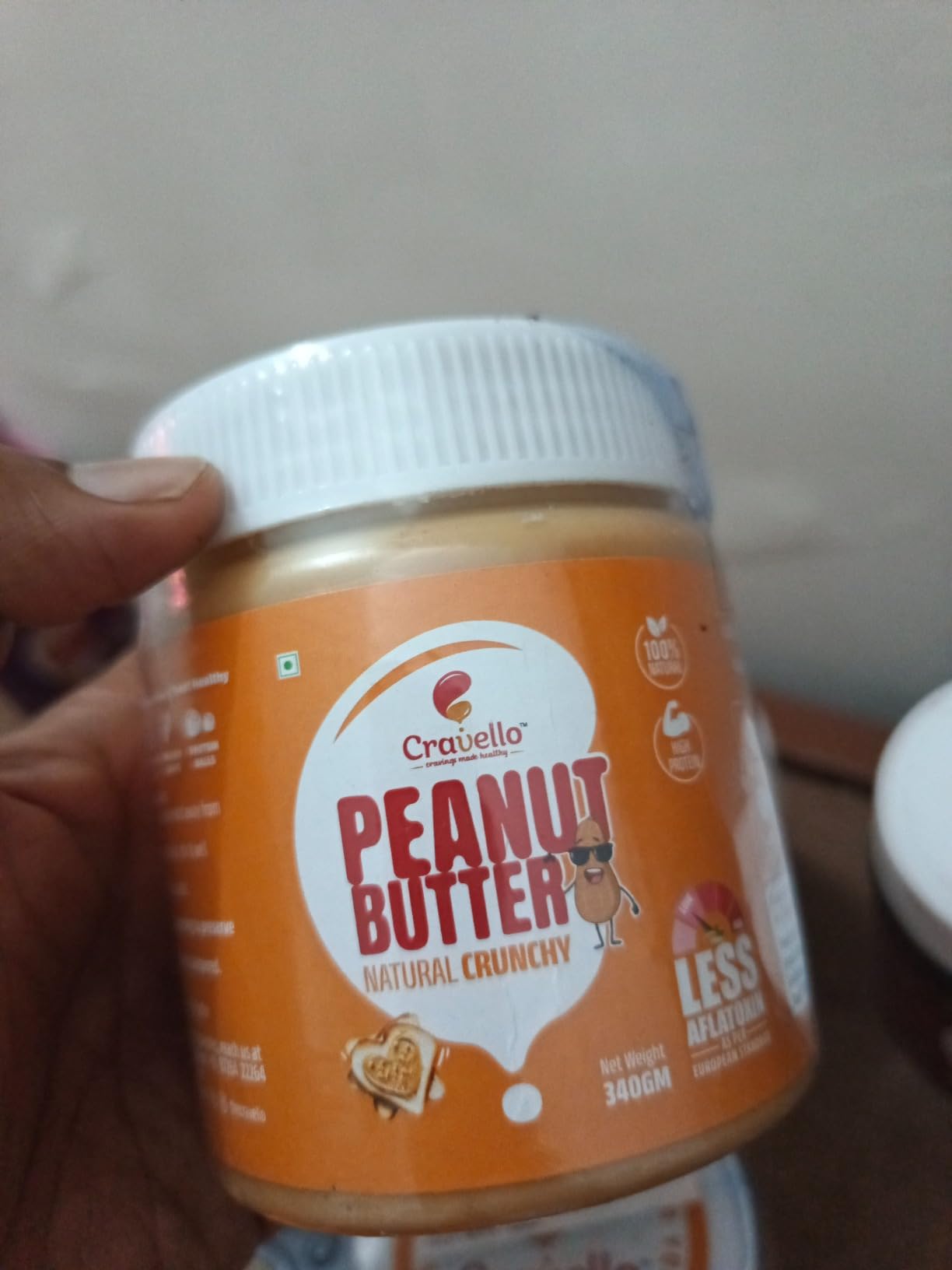 CRAVELLO All Natural Crunchy Peanut Butter 340g | 29g Protein | No ...