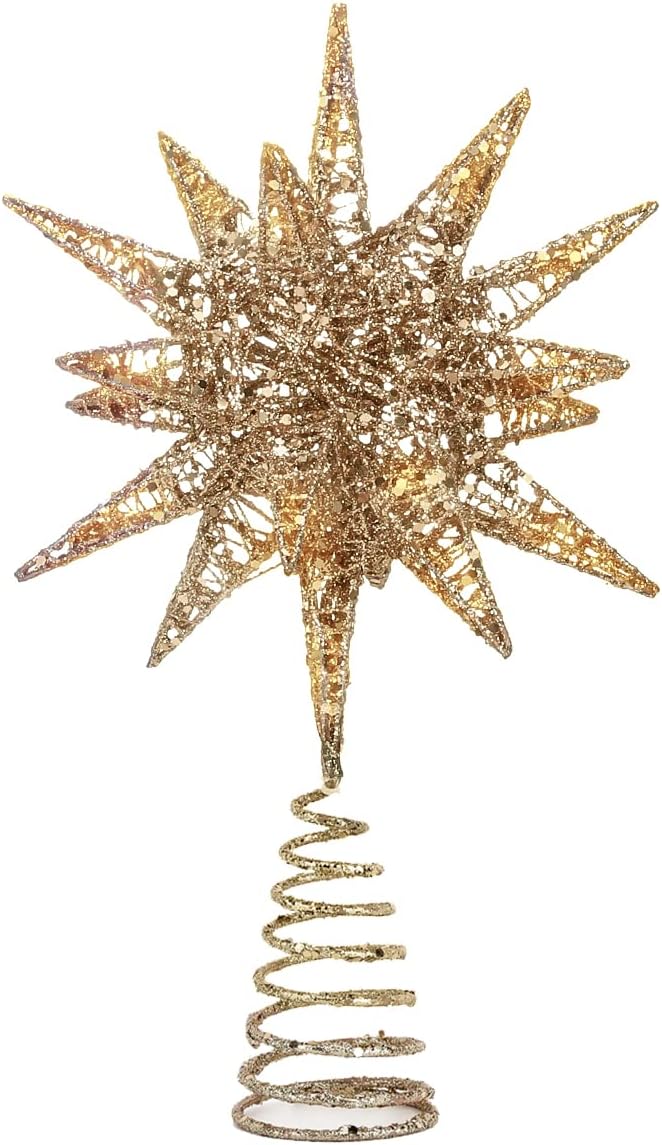 Amazon.com: Luxspire Christmas Tree Topper, Lighted Up Tree Topper 3D ...