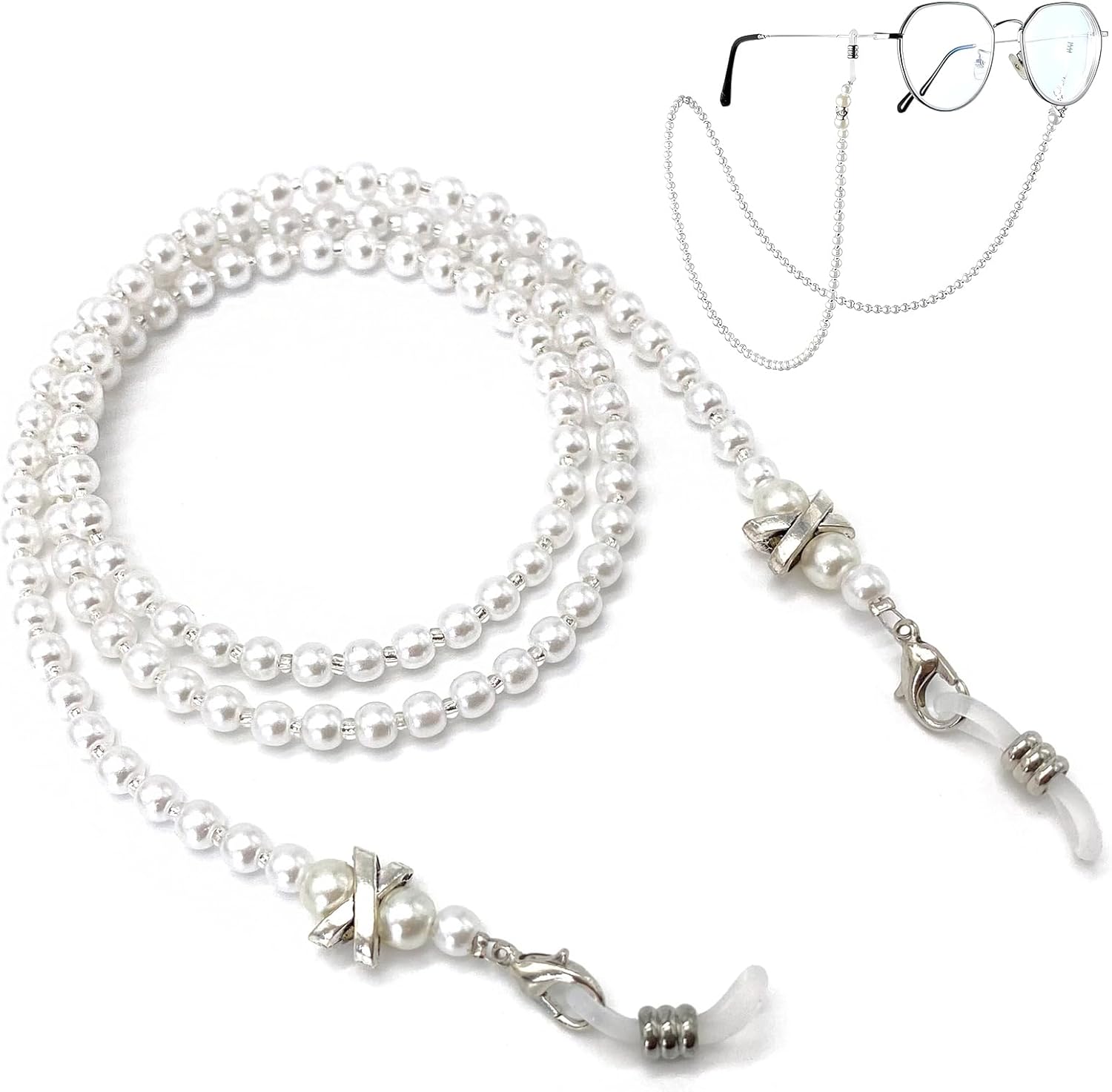 Hraulc Eyeglasses Chain, Pearl Eyeglass Chain for Women, Elegant ...