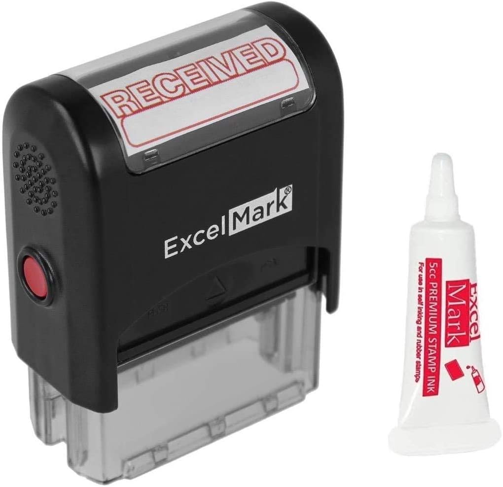 Amazon.com : ExcelMark Received Self Inking Rubber Stamp (Stamp Plus ...