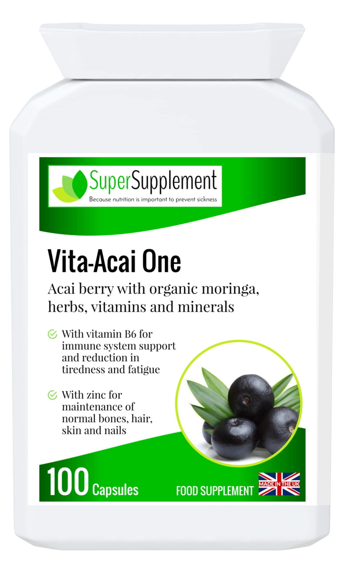 Immune System Support Acai Berry Organic Moringa, Vitamins and Minerals ...
