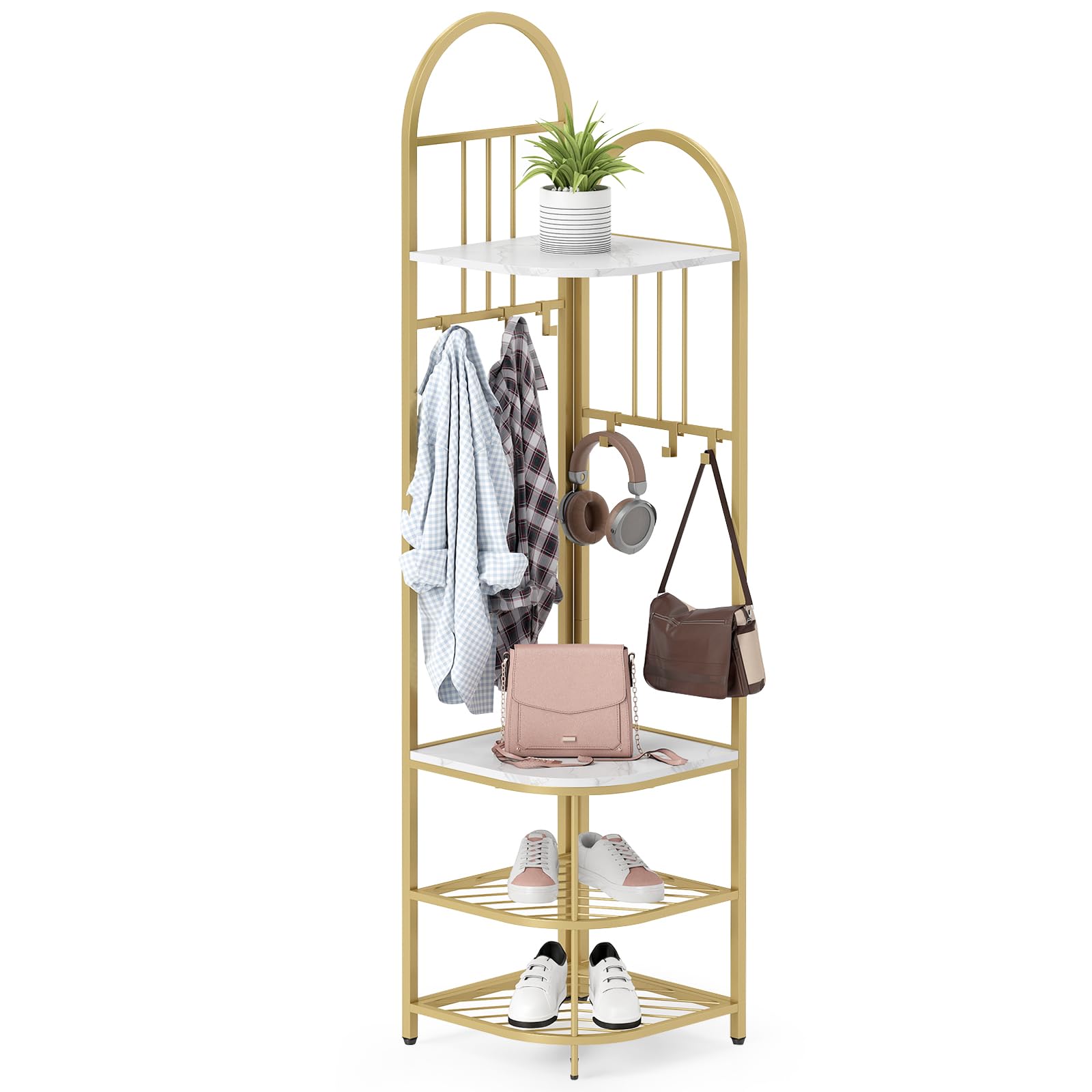 Amazon.com: Giantex Corner Hall Tree, 71" Corner Coat Rack w/Shoe ...