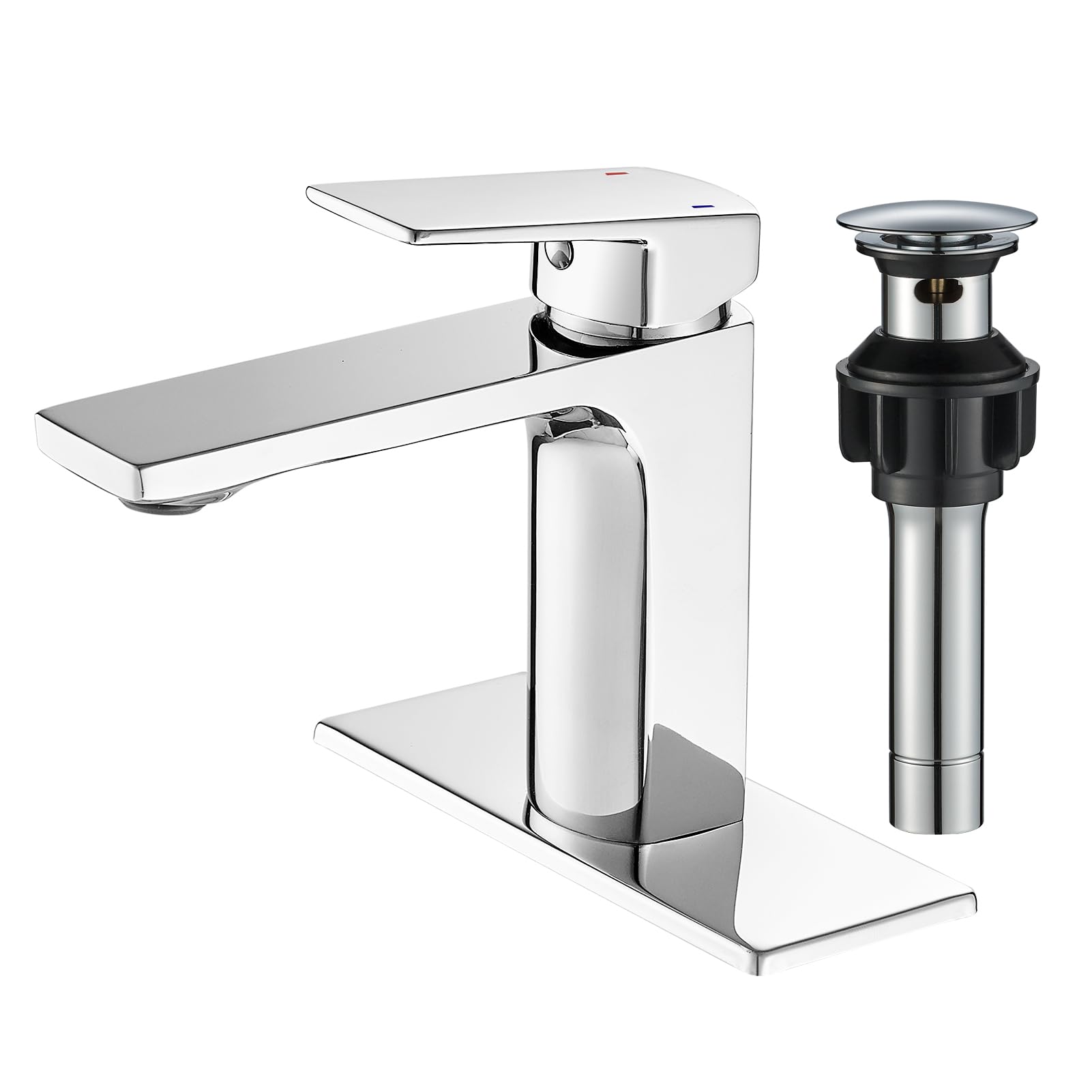 VOTON Chrome Bathroom Faucet Single Handle Bathroom Sink Faucet ...