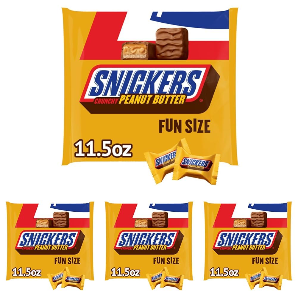 Snapklik.com : SNICKERS Crunchy Peanut Butter Squared Fun Size Milk Chocolate Candy Bars, 11.5 ...