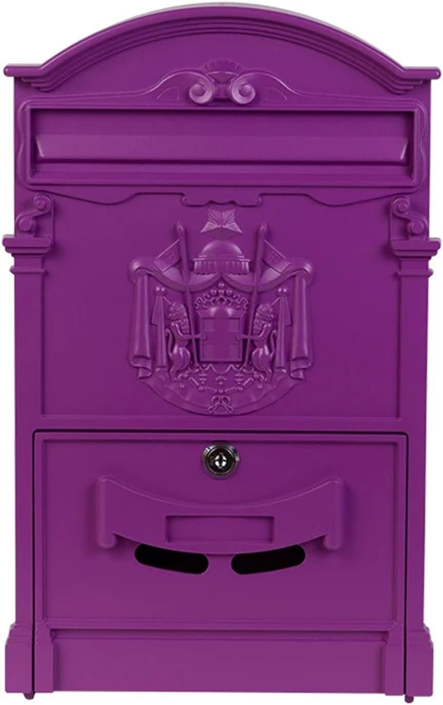Amazon.com: DSWMY Post Box Wall Mount Locking Mailbox Vintage Lockable ...