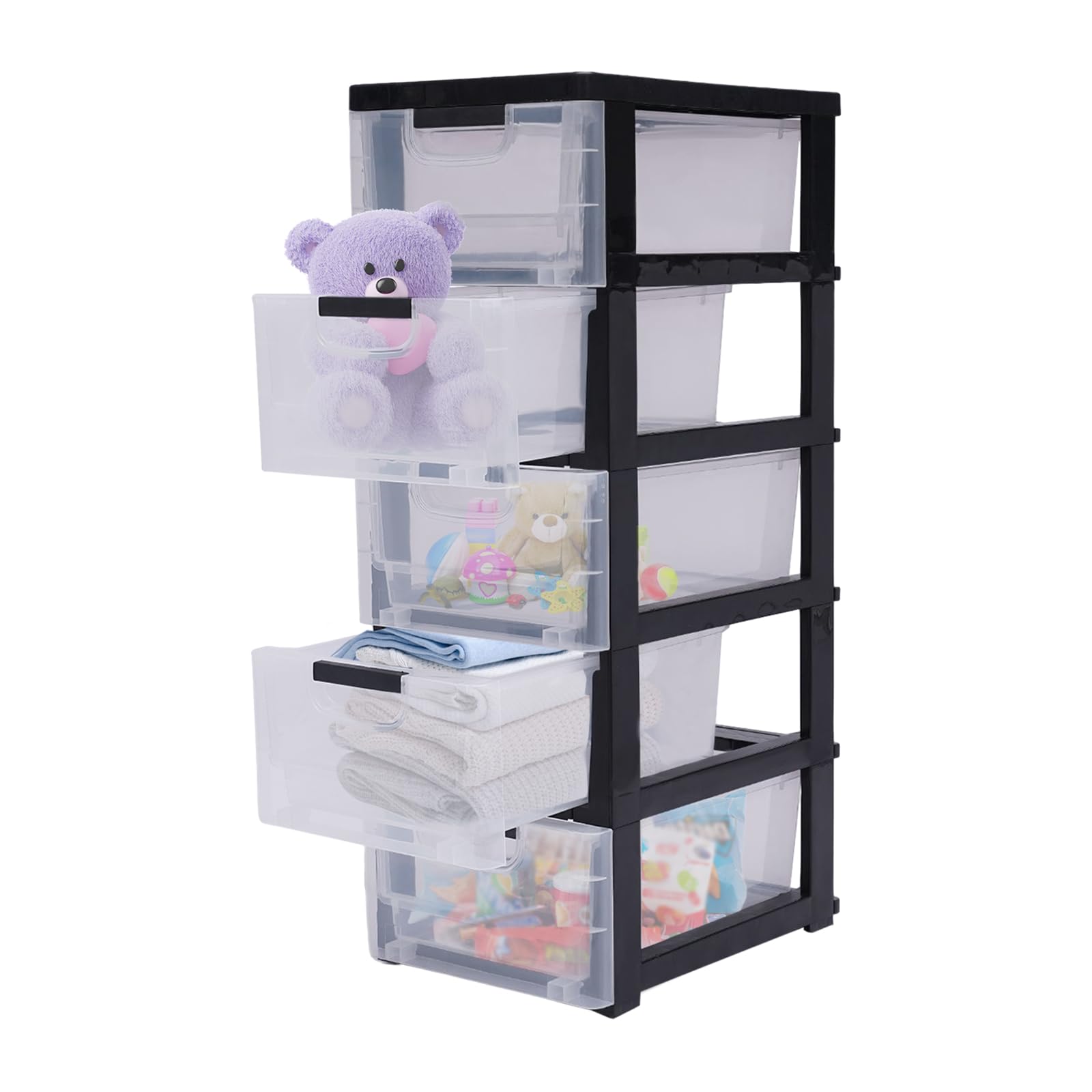 Amazon.com: Stackable Vertical Clothes Storage Drawers with 5 Drawers ...