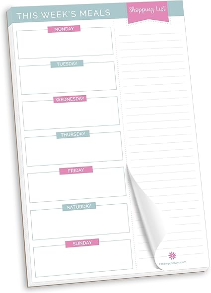 Amazon.com : bloom daily planners Weekly Meal Planning Pad - Magnetic ...