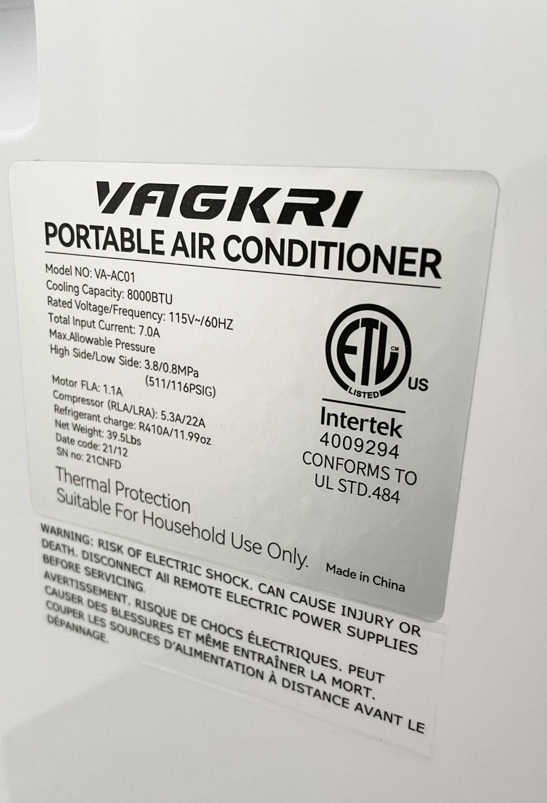 $13/mo - Finance VAGKRI Portable Air Conditioners 8000 BTU 3-in-1 AC ...