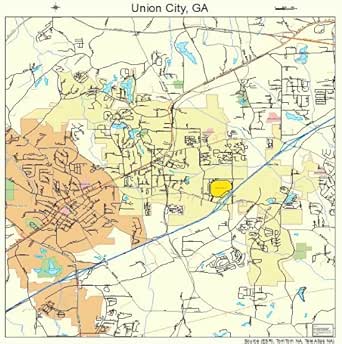 Amazon.com: Large Street & Road Map of Union City, Georgia GA - Printed ...