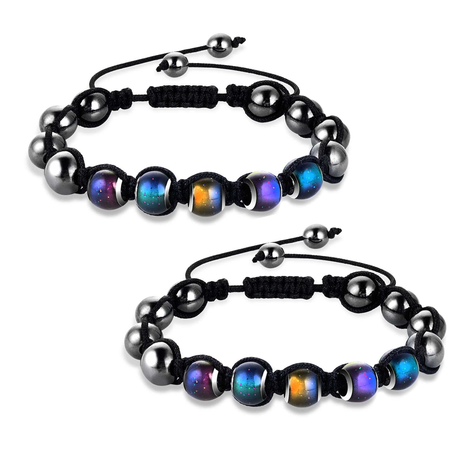 Amazon.com: Lusofie 2 Pcs Adjustable Mood Bracelet Dazzling Shimmer ...