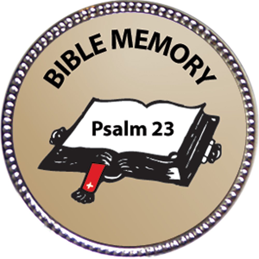 Buy Keepsake Awards Psalm 23 Bible Memory Award, 1 inch Dia Silver Pin ...