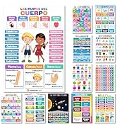 Amazon.com: 12 Spanish English Bilingual Educational Posters Water ...