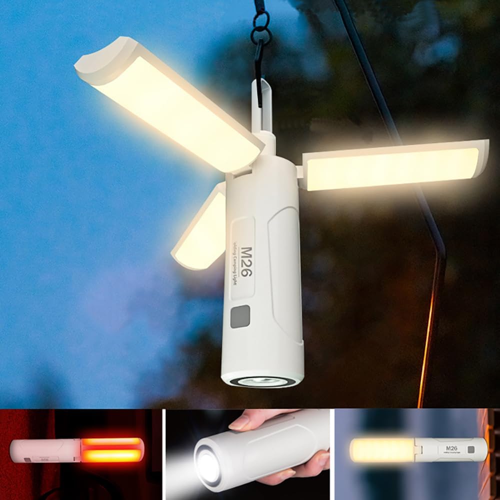 Rechargeable Camping Lantern With Power Bank - Folding Tent Light ...