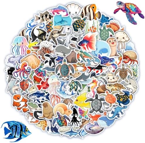 Amazon.com: Amaxiu 50PCS Ocean Animals Stickers, Waterproof Adhesive ...