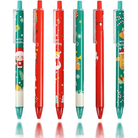 Amazon.com : Sunshane 24 Pieces Christmas Stick Pens Set Holiday ...