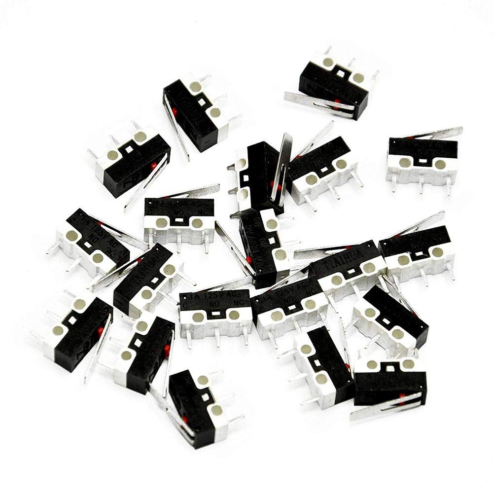 Snapklik.com : 20Pcs Micro Switch AC 1A 125V 3Pin SPDT NO+NC Hinge ...
