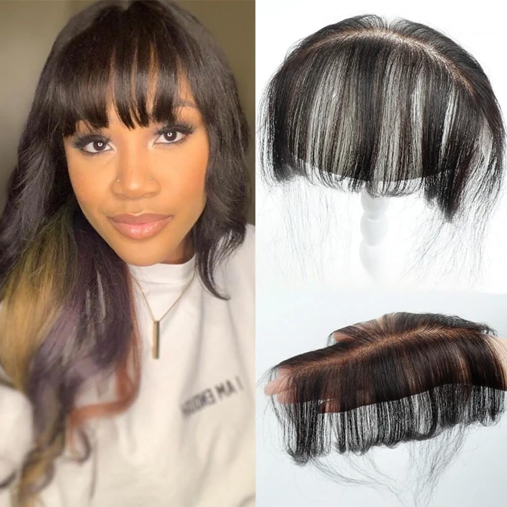 Amazon.com : BESTOPPER Swiss HD Lace Bangs Human Hair Fringes ...