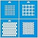 Set of 4 - 10cm x 10cm Reusable Flexible Plastic Stencil for Graphical ...