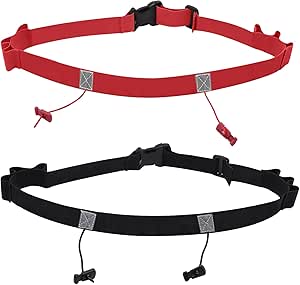 Wisfunlly 2Pcs Race Number Belt Race Bib Belts with 6 Energy Gel Loops ...