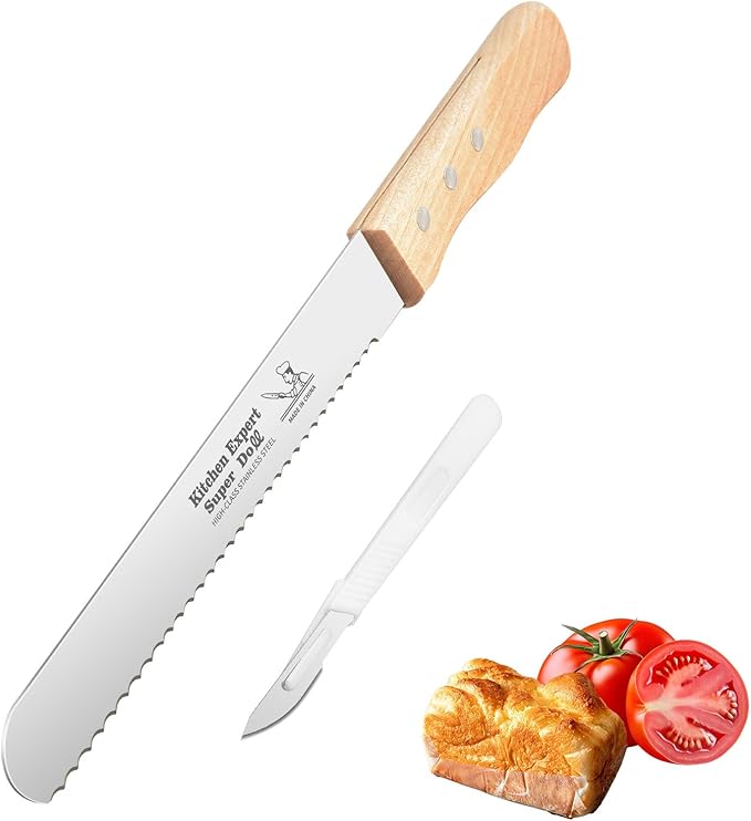 Amazon.com: LenDLY 2-Pack Bread Knife & Bread Lame Set: 8" Premium ...